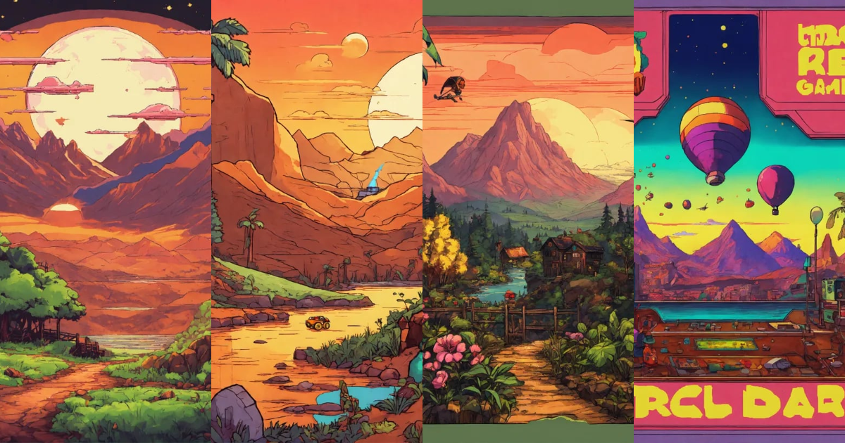 Lexica - An original retro video game album art, hand drawn