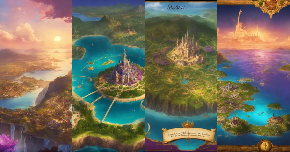Lexica - Fantasy Map of a magical world called Eden, with 9 kingdoms ...