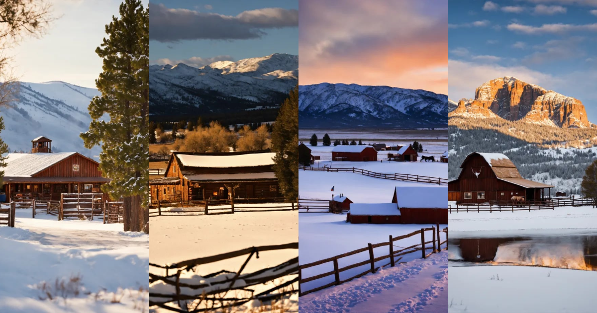 Lexica - Cowboy ranch, snow