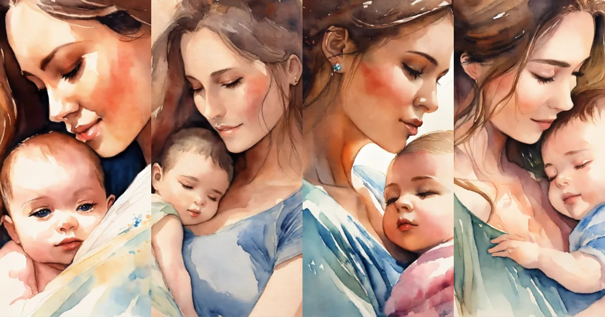 Lexica - A beautiful mother holds a baby in her arms, very realistic ...