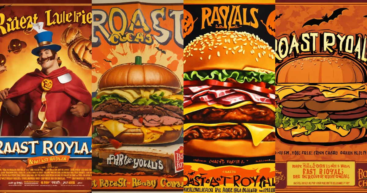 Lexica - A halloween poster and logo advertisement for a fast food ...