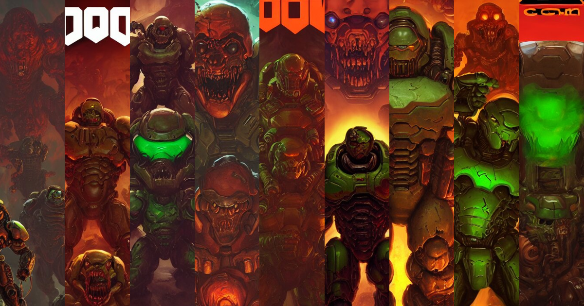 Lexica - ( doom ) cover featuring doom guy!! doom marine!! surrounded ...