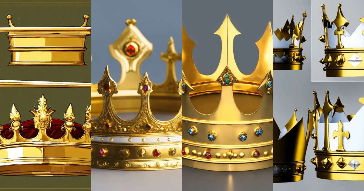 Lexica - Create a medieval king crown plain gold, white background ...