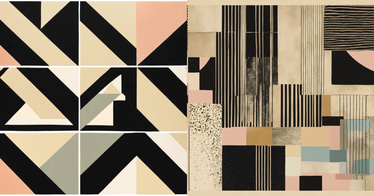 Lexica - Fragments, riso design, texture, pastels cream black