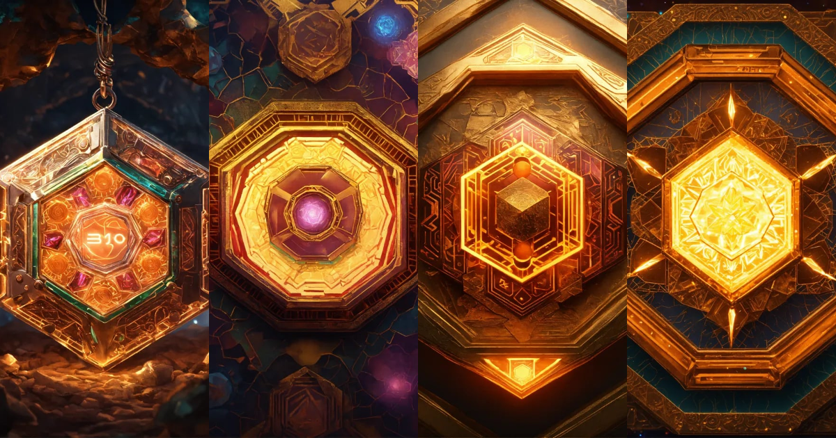 Lexica - Picture an animated hexagonal bio-organic token, roughly the ...
