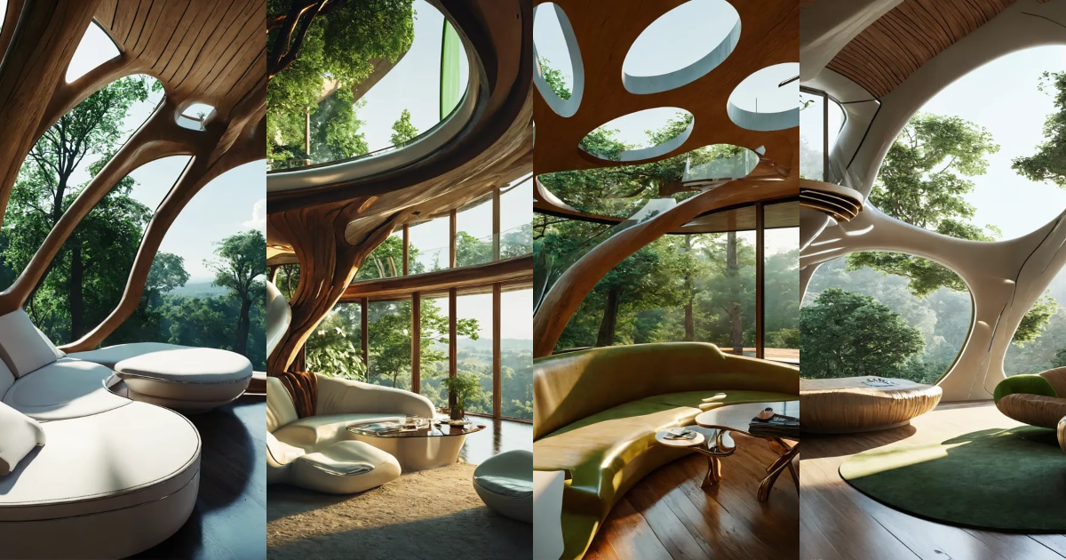 Lexica - A beautiful interior design of an organic tree house with ...