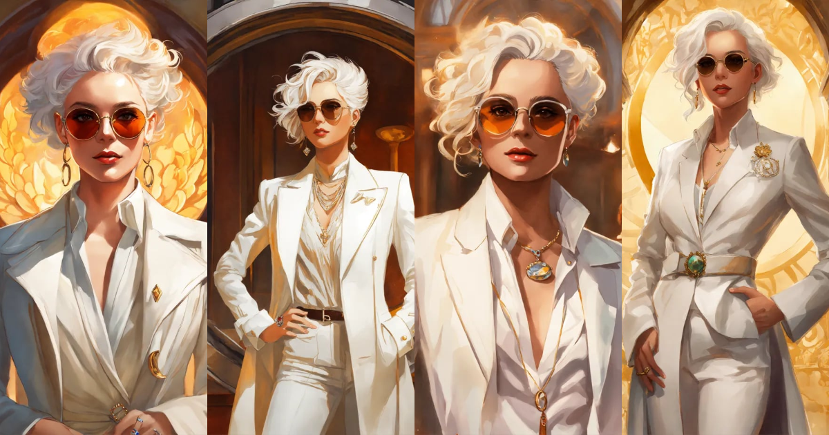 Lexica - Good omens as woman, female Aziraphale wearing white clothes ...