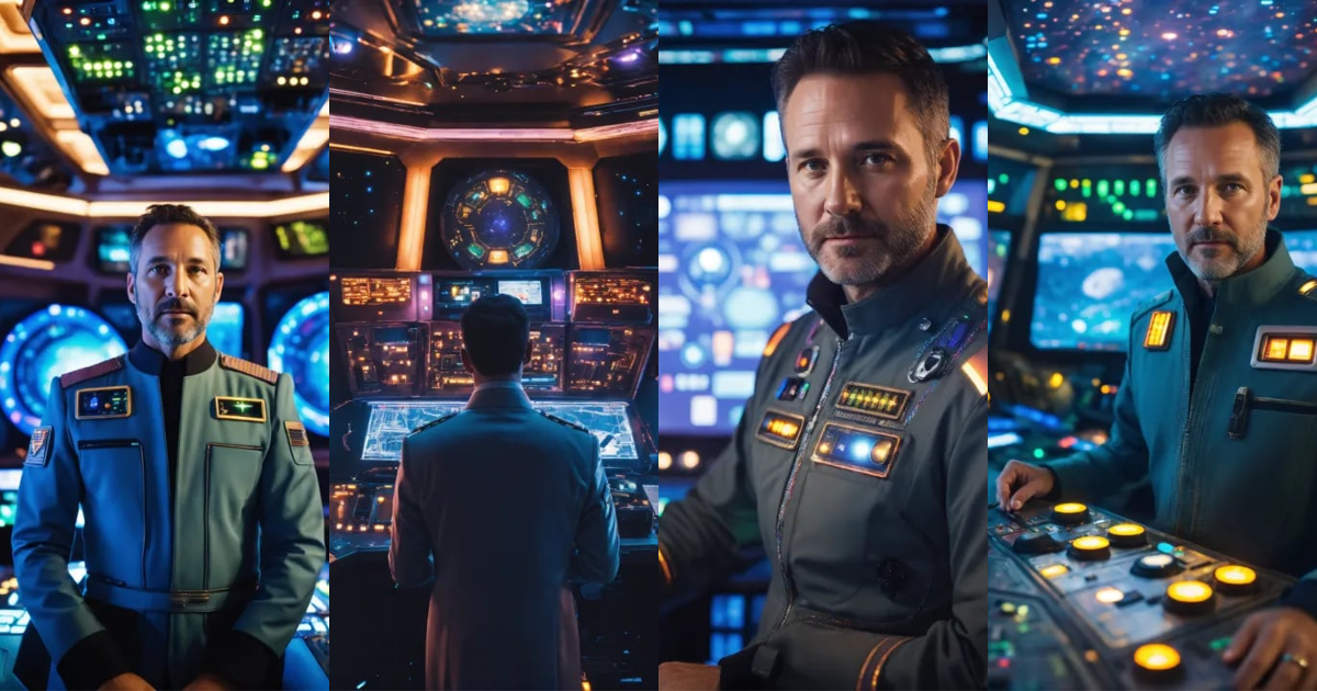 Lexica - Handsome 40 year old man wearing Star Federation General suit ...