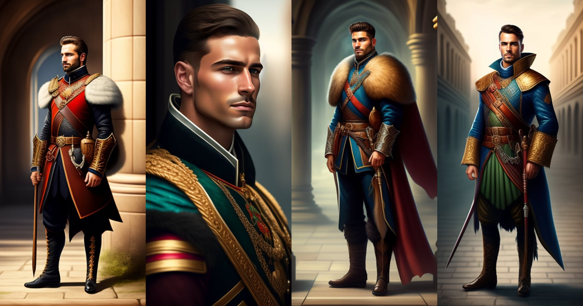 Lexica - Young european human poor guard dnd portrait