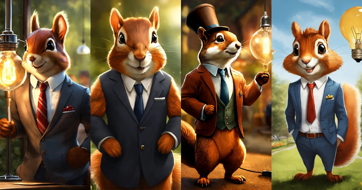 Lexica - I'd like an illustration of a squirrel real estate agent in a ...