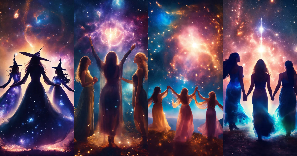 Lexica - Several beautiful spiritual witches dancing together ...