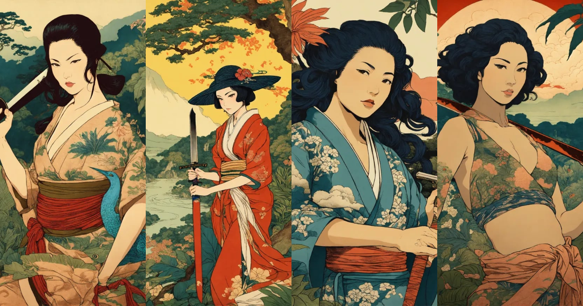 Lexica - There is a latina woman with a dagger on a tropical rainforest ...