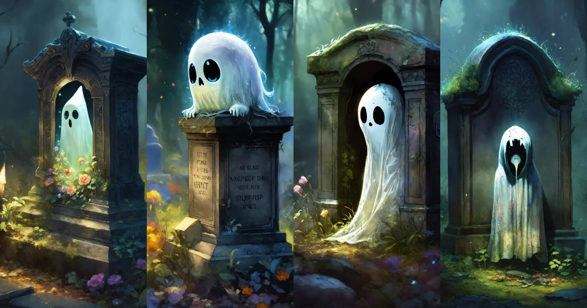 Lexica - Pixar style cute and adorable shy ghost peeks from behind a ...