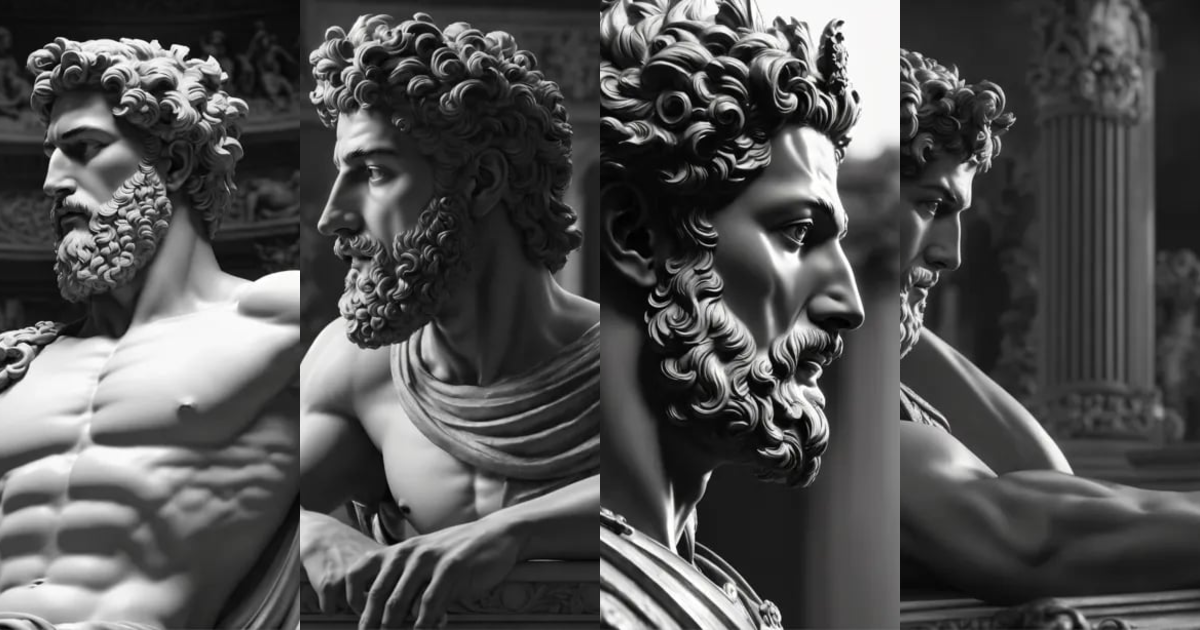 Lexica - Marcus Aurelius Greek, muscular profile, Hercules style, lying ...