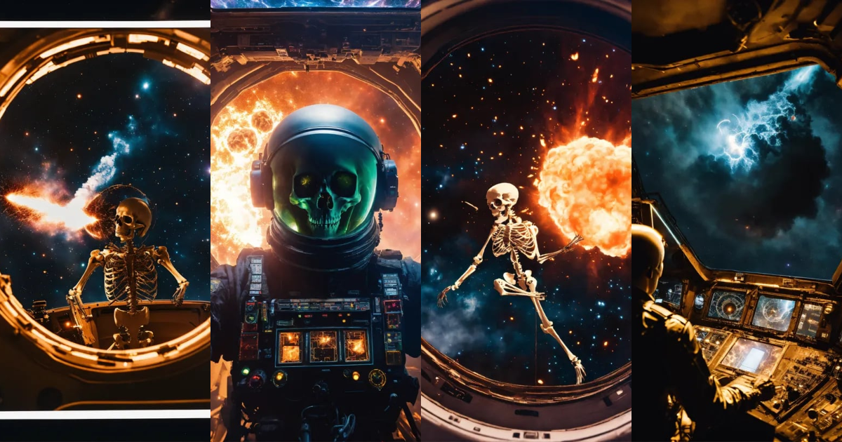 Lexica - A photograph capturing a side view of a skeleton ghost spirit ...