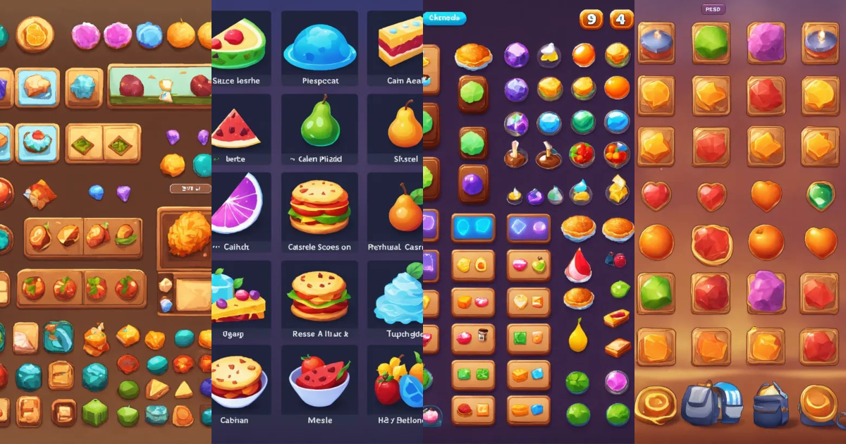 Lexica - Casual simple UI spritesheet, match 3, casual simple 9 slice ...