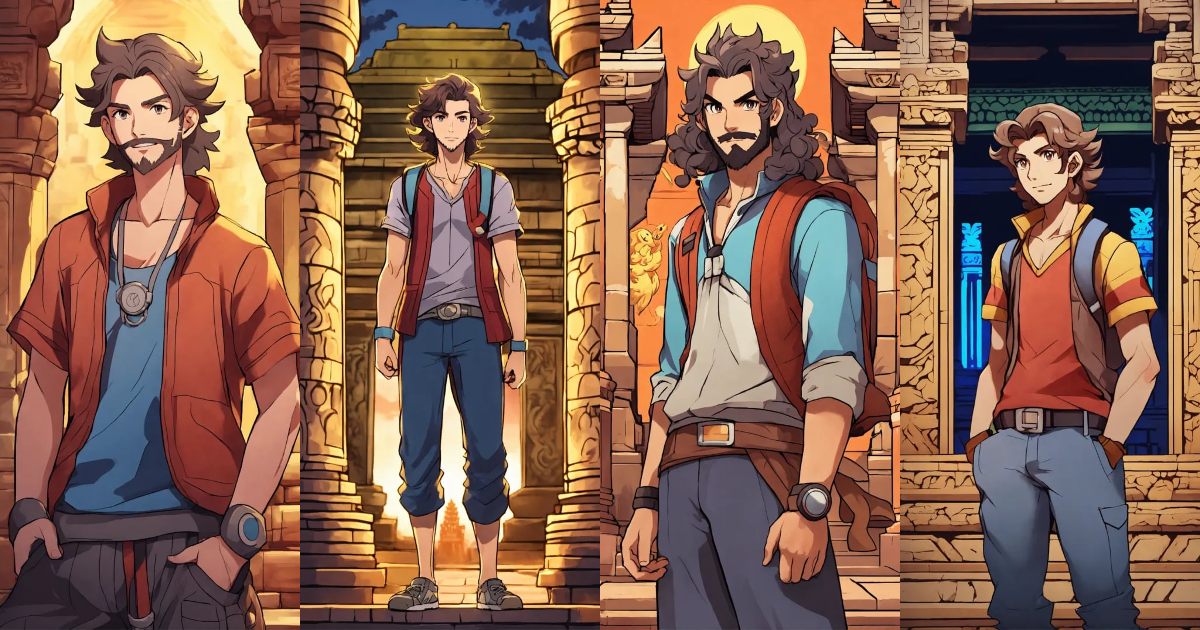 Lexica - A Pokemon trainer guy 30 years old with curly long hair and ...