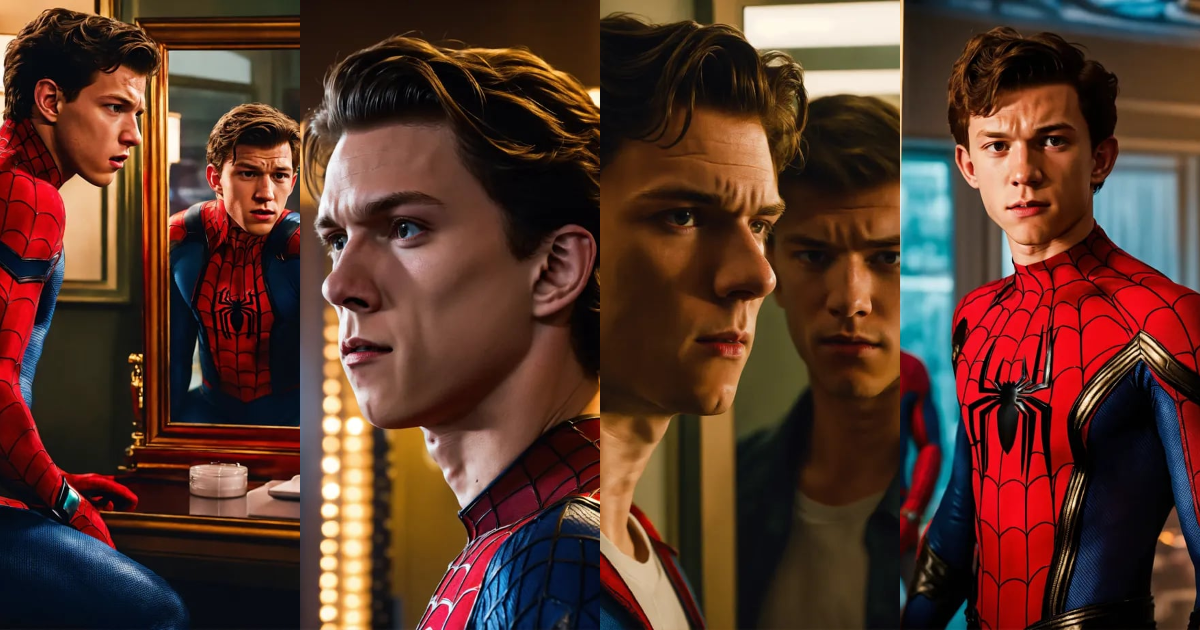 Lexica - Spider-Man tom holland looking at a mirror and seeing a Terry ...