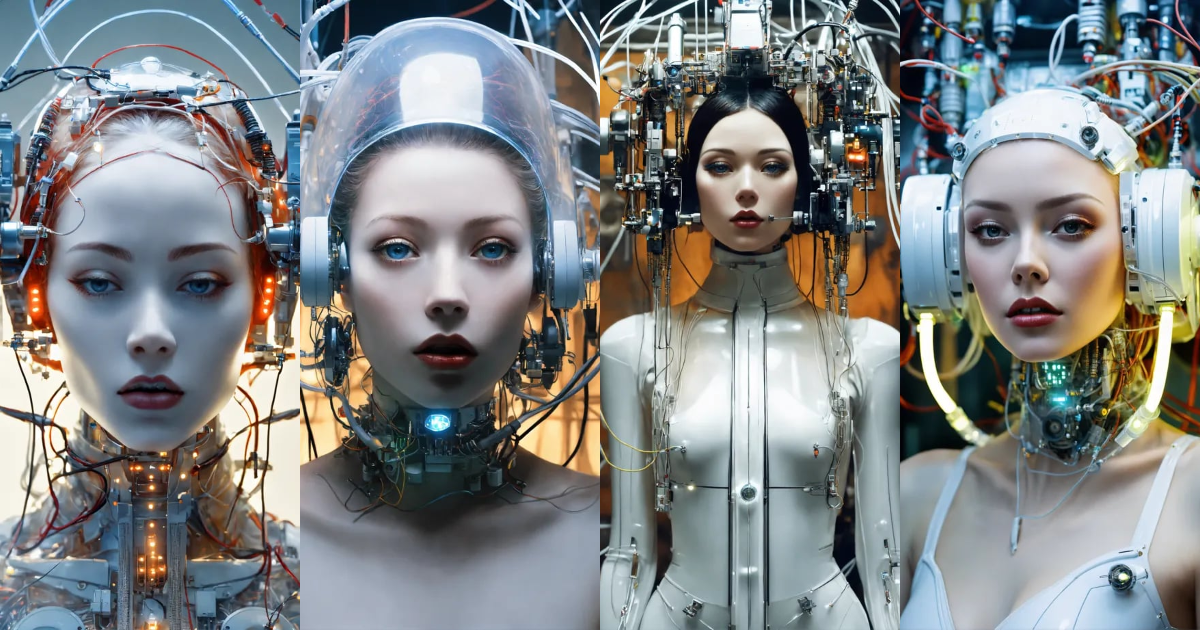 Lexica - Portrait Photography, of a perfect beauty cyborg woman head ...
