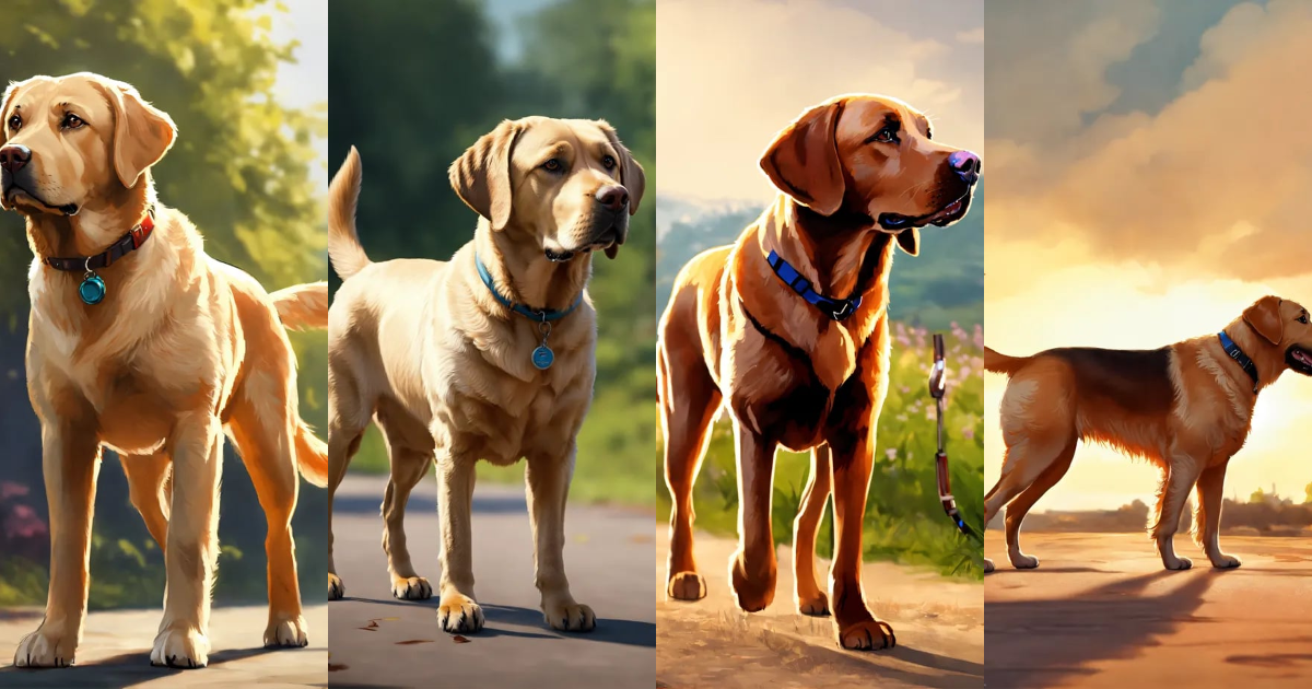 Lexica - Highly realistic side view of a walking labrador Pixar style ...