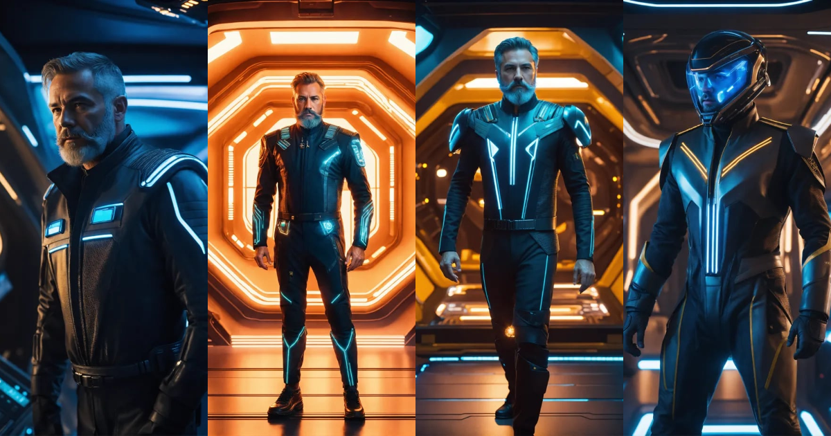 Lexica - 50 year old masculine star commander with trim beard is ...