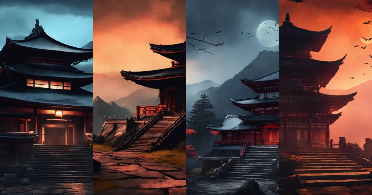 Lexica - Dark and mysterious, scary, gloomy Japanese ancient temple in ...
