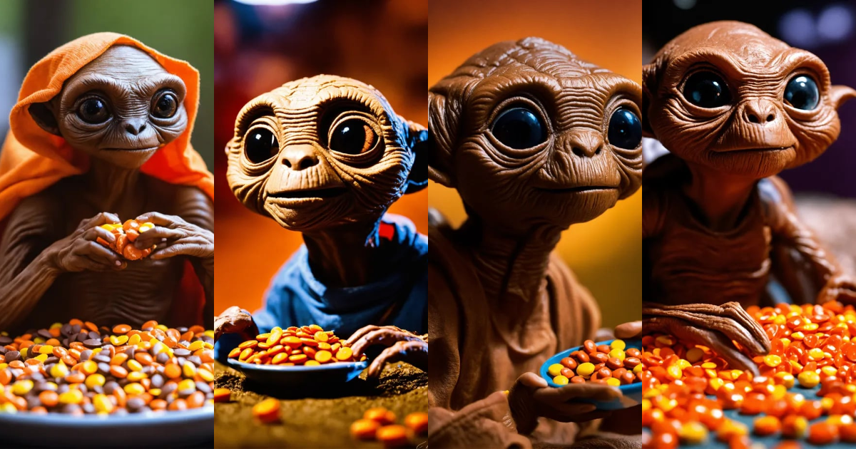 Lexica - E.T. eating Reeses Pieces