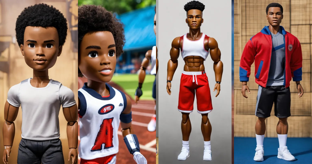 Lexica - Design an athletic African American Ken man doll in workout ...