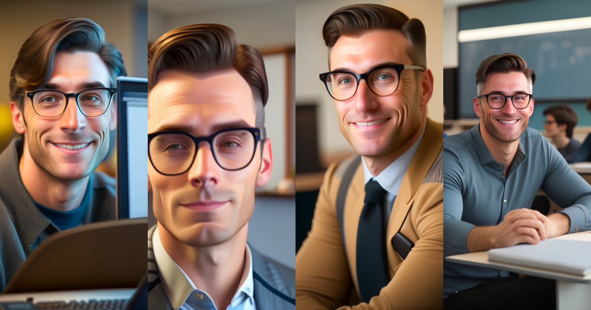 Lexica - An English teacher, man with a calm face with no smile ...