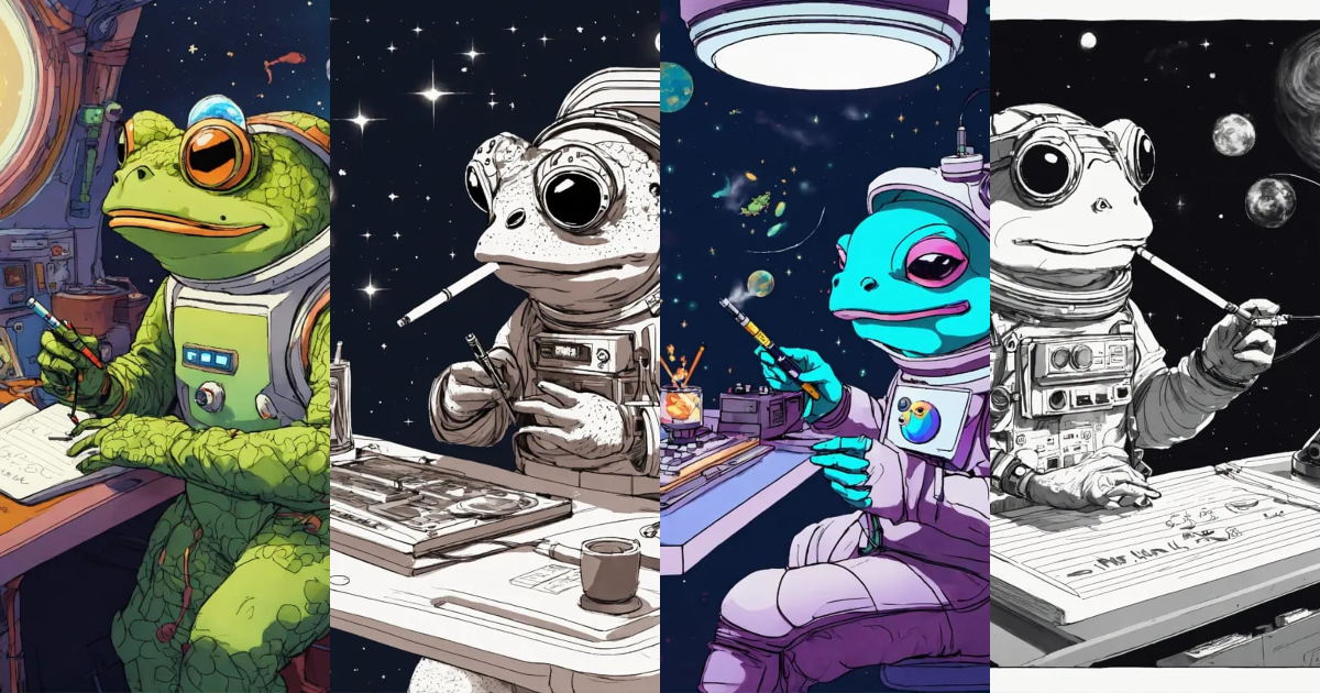 Lexica - Drawing of a humanoid toad in 2D style vaping something and ...