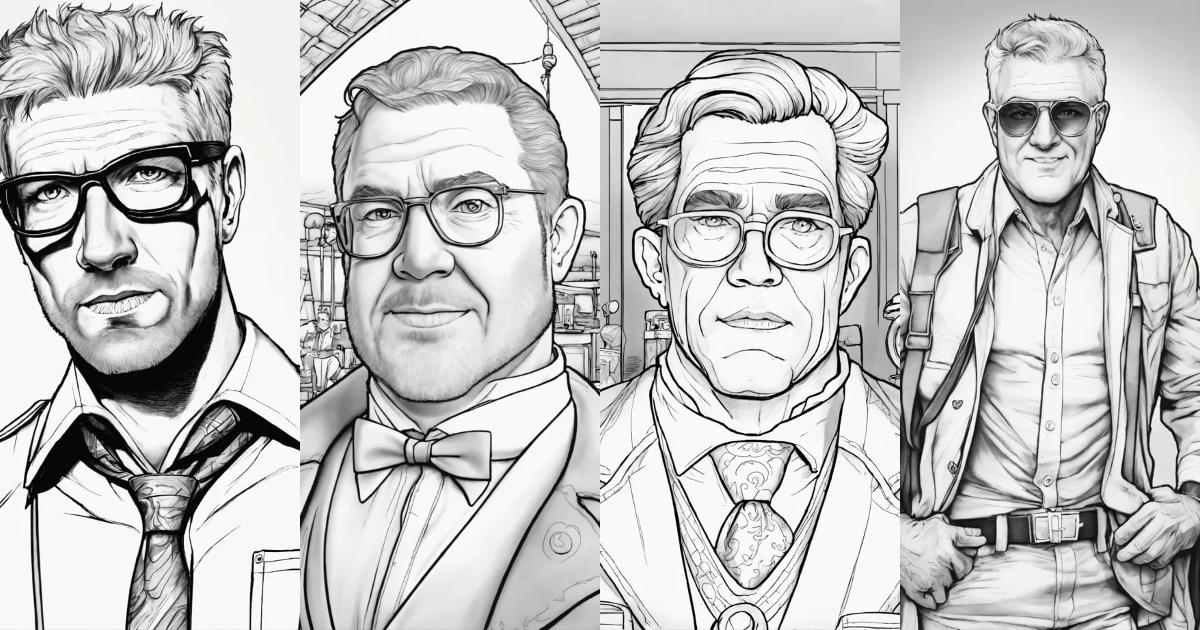 Lexica - Coloring page for adults, "mr know-it-all" boring hero ...