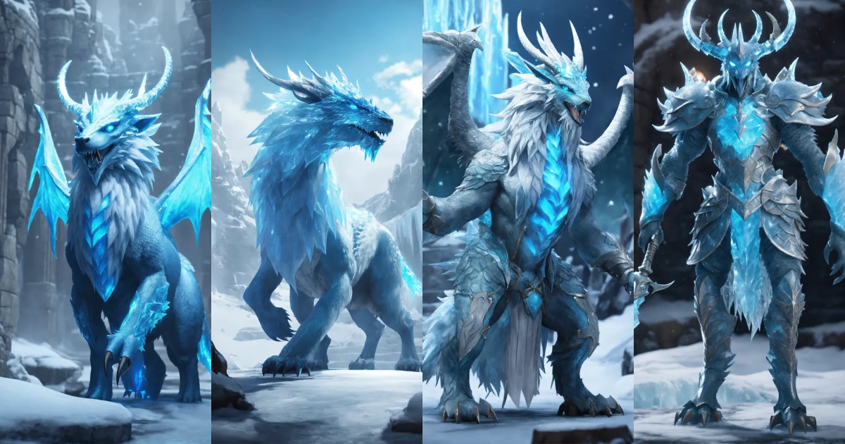 Lexica - Dungeons and dragons style, ice mythical creature, unreal engine, 32k