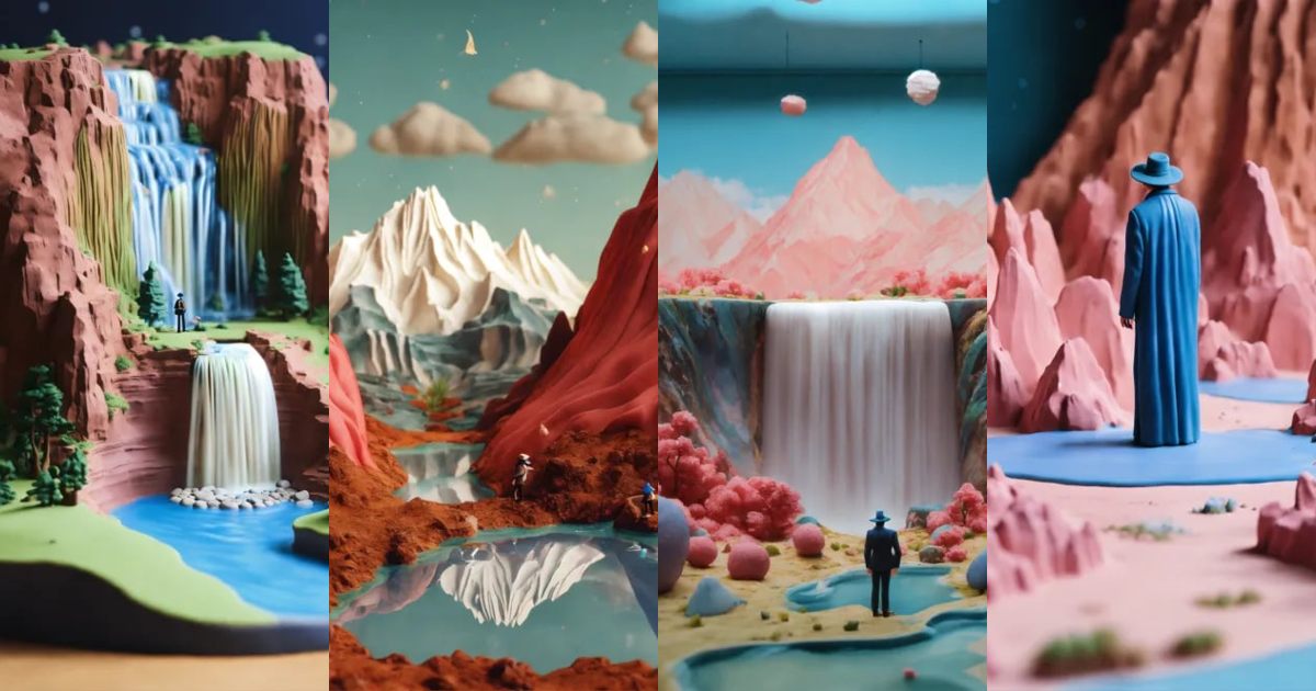 Lexica - Hand-made artwork 3D modeling clay, solitary figure world ...