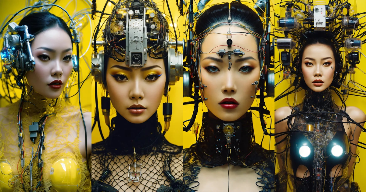 Lexica - Face Photography, in front of a yellow wall, a beauty asian ...