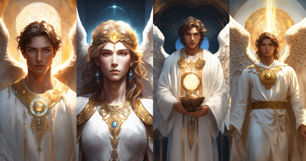Lexica - Male angel, wings, headshot, art station, 3D, white eyes and ...