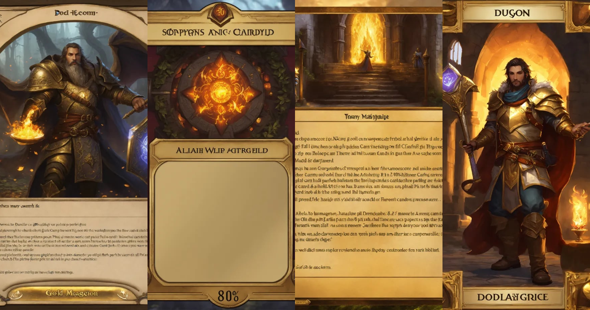 Lexica - RPG card template, fantasy, magic, gold, magic the gathering ...
