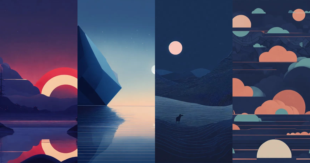 Lexica - Illustration minimalistic dark blue