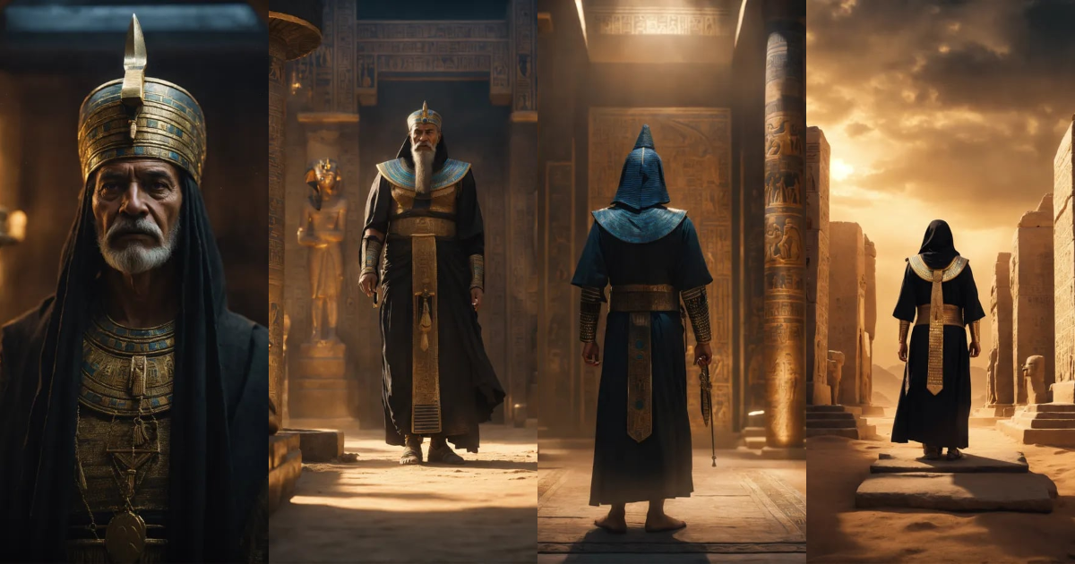 Lexica - An epic fantasy scene in ancient Egypt featuring an old ...
