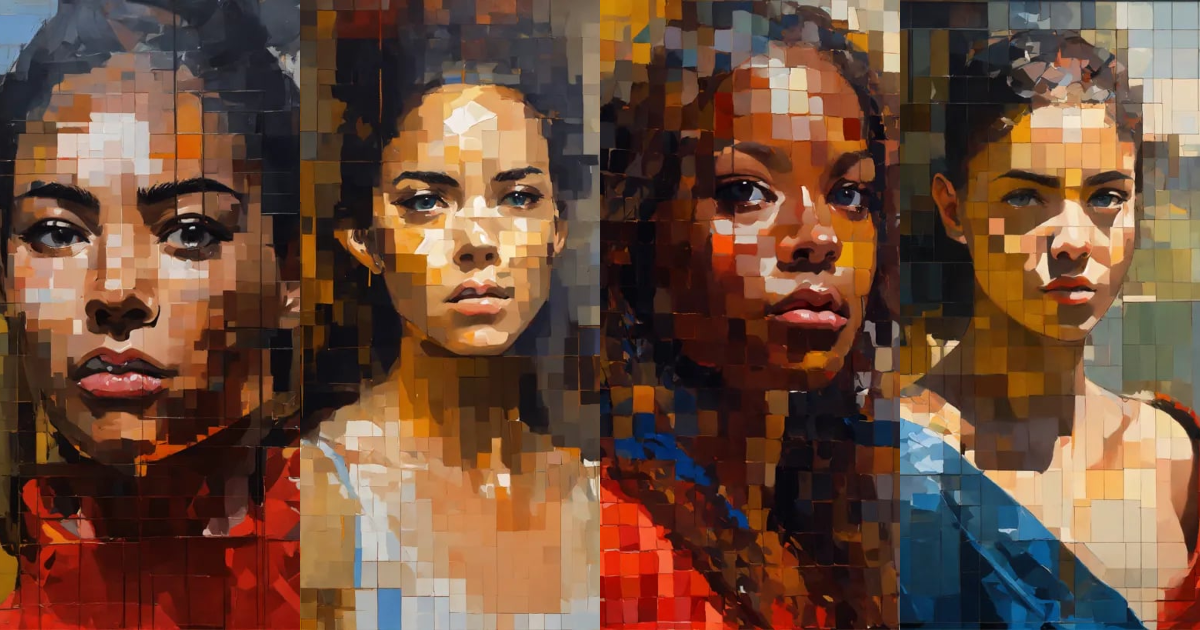 Lexica - Naomi, oil painting, transparent, in style, generative art ...