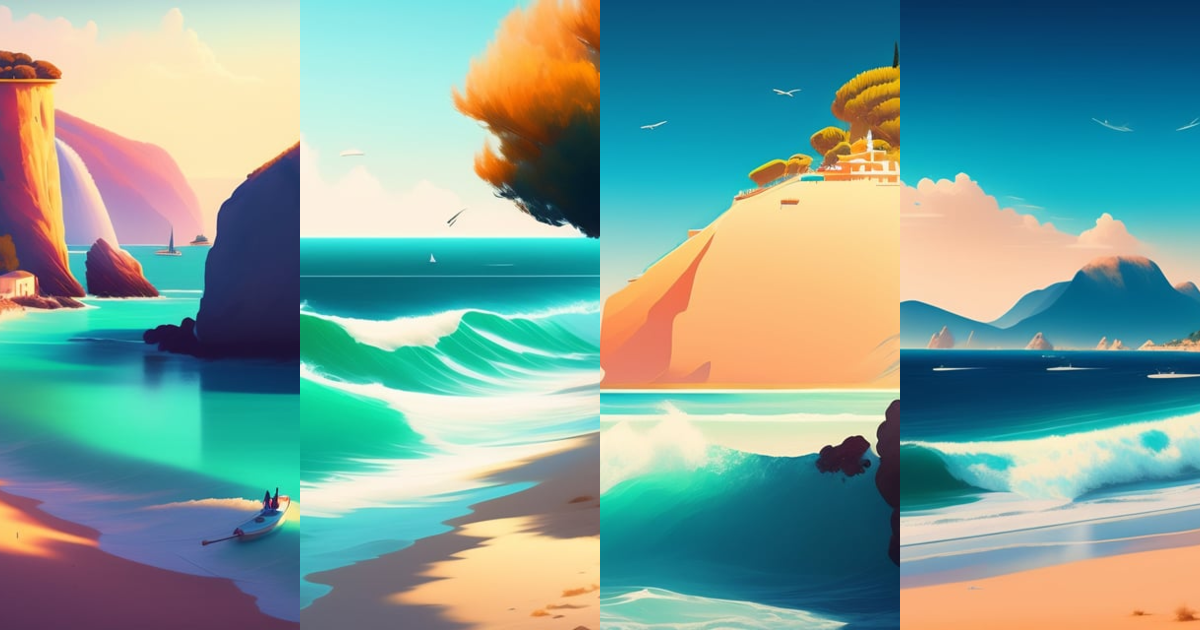 Lexica - A digital painting of the south of France, sunny, in the style ...