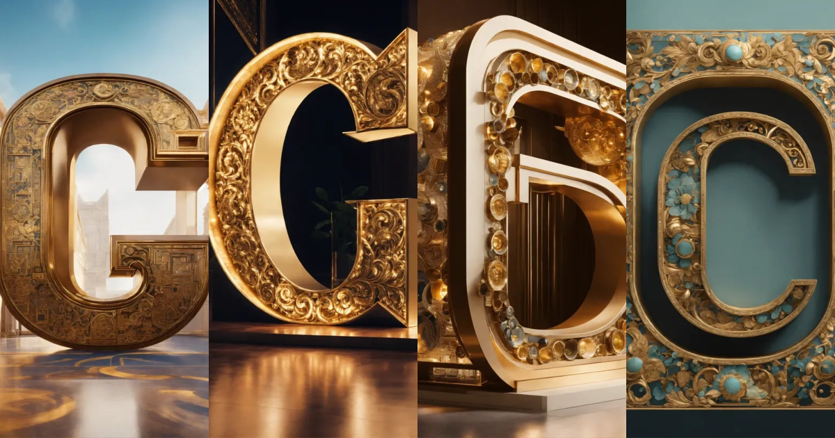 Lexica - Letter C in a richly decorated complex structure. the letter C ...