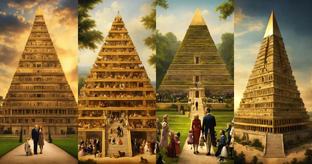 Lexica - All The Family Rothschild which forms a pyramid, hyper realistic