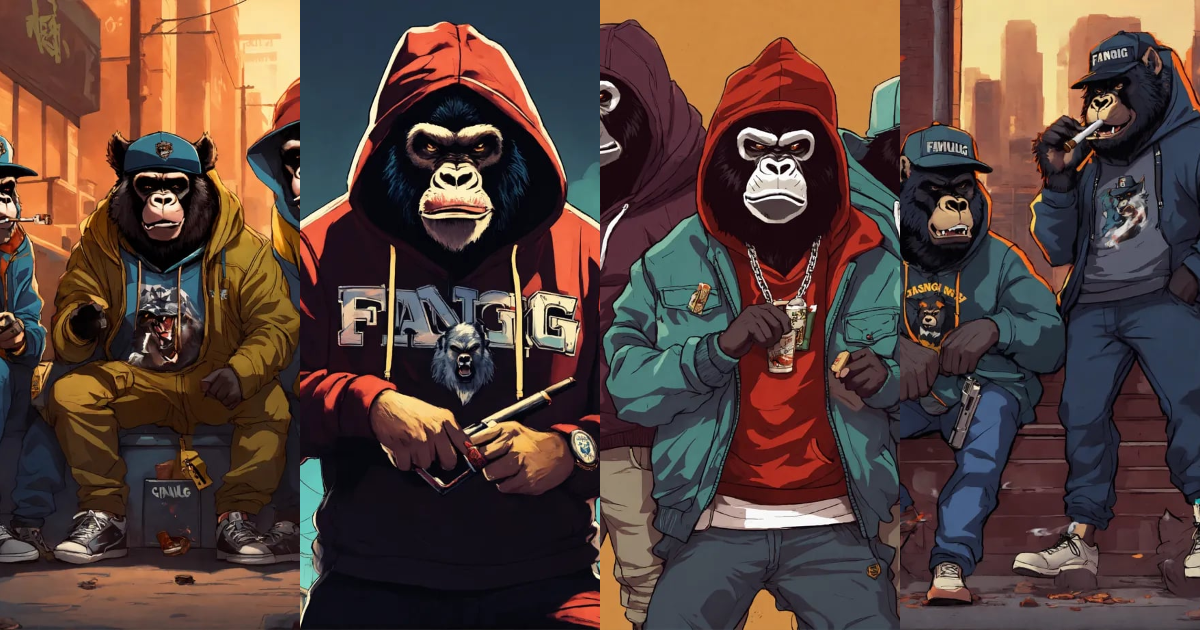 Lexica - Gangster wolves smoking a cigars and holding guns wearing ...