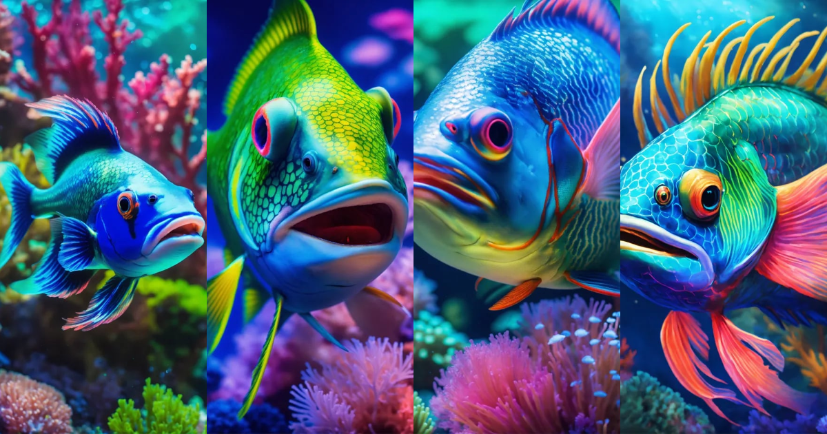 Lexica - Fantasy Portrait of an anthropomorphic fish, shimmery skin ...