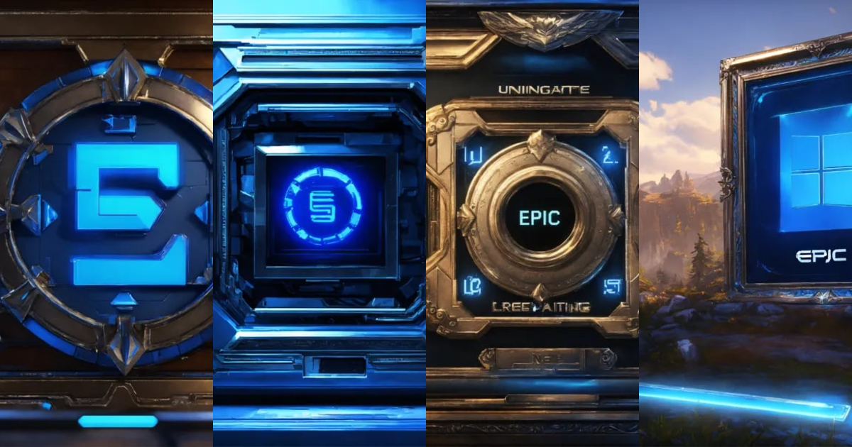 Lexica - Epic blue destop with silver loading screen, unreadebale ...