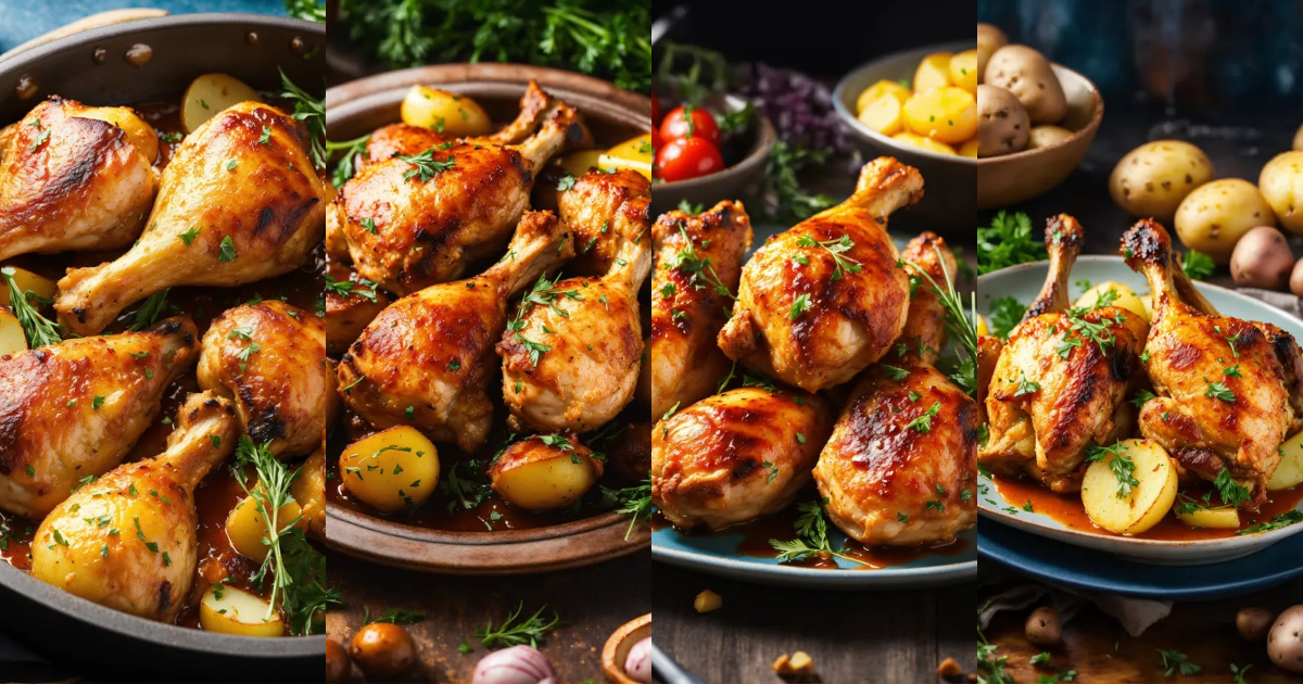 Lexica - High-end styling image, fine dine of Oven-Baked Chicken ...