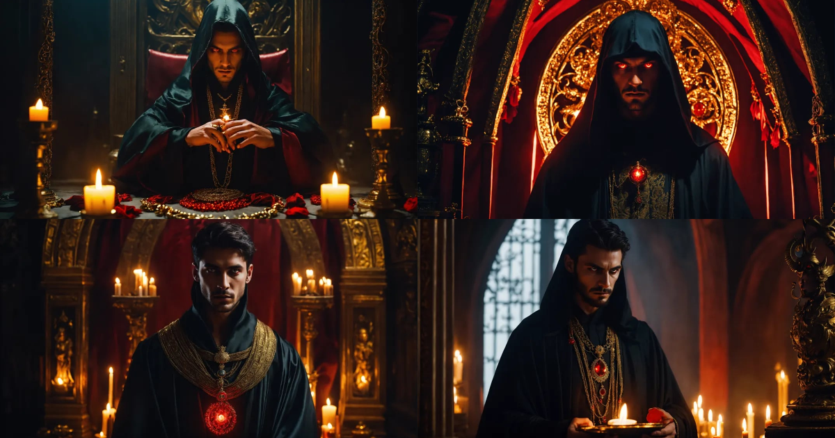 Lexica - Sinister and dramatic portrait of a young handsome French evil ...