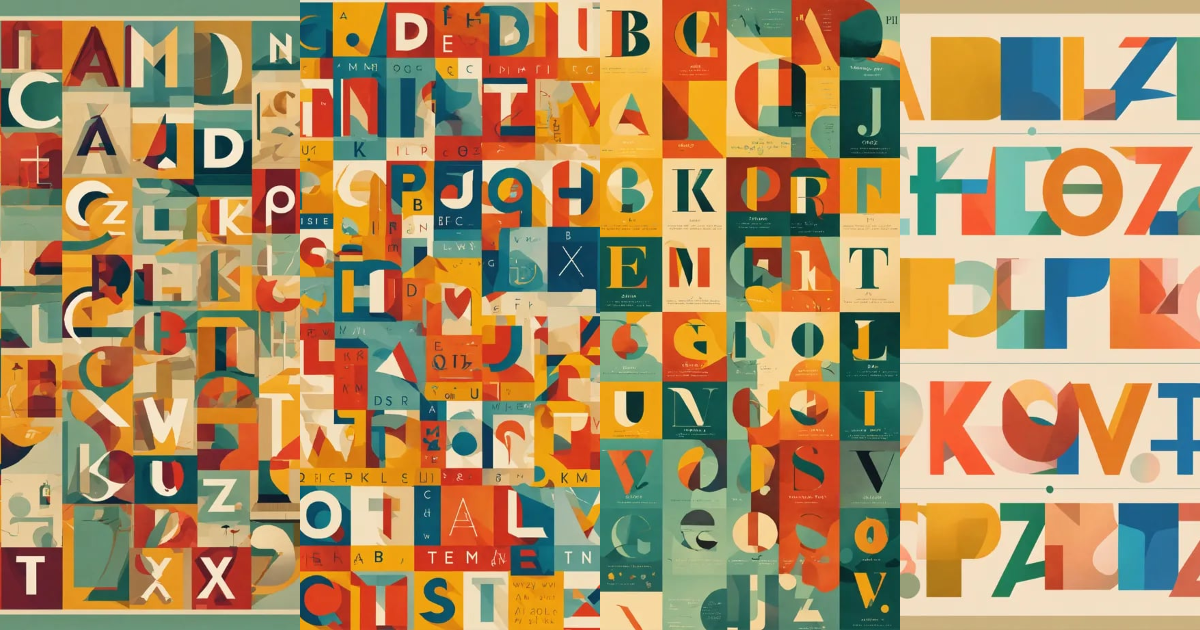 Lexica - Minimalist poster with alphabet letters A-Z. Each letter ...