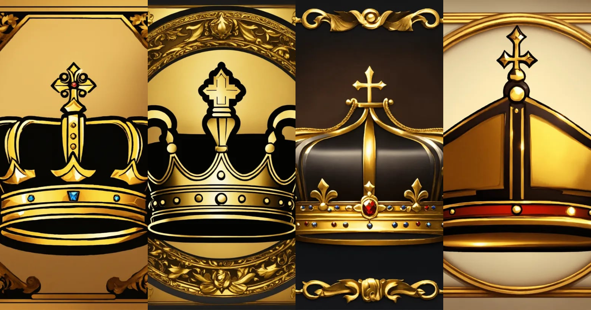 Lexica - 2d crown icon for game, single crown, bible crown, gold with ...