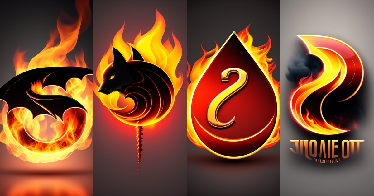 Lexica - Logo + bat + smoke surrounding + solid background + flames